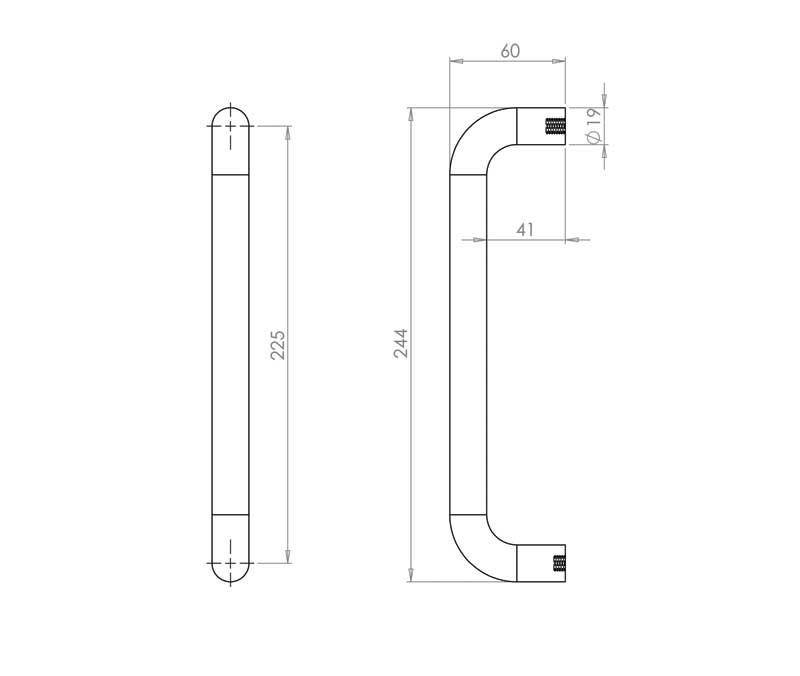 Aluminium Bolt Through Fixing Pull Handle - Aluminium Pull Handles ...